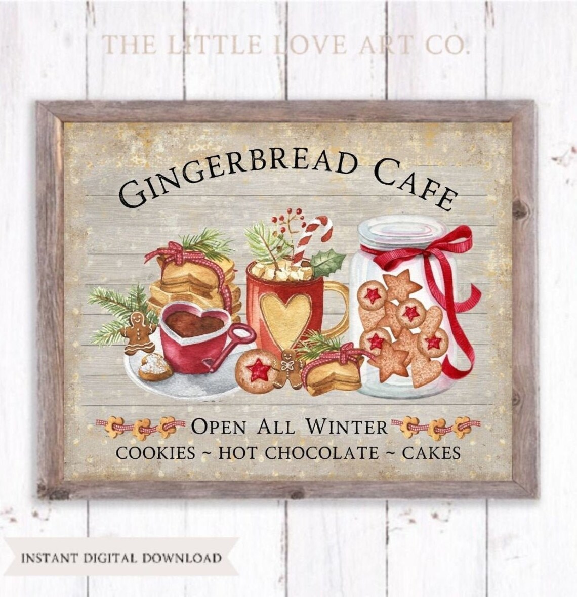 Rustic Gingerbread Cafe Christmas Sign Christmas Gingerbread - Etsy UK