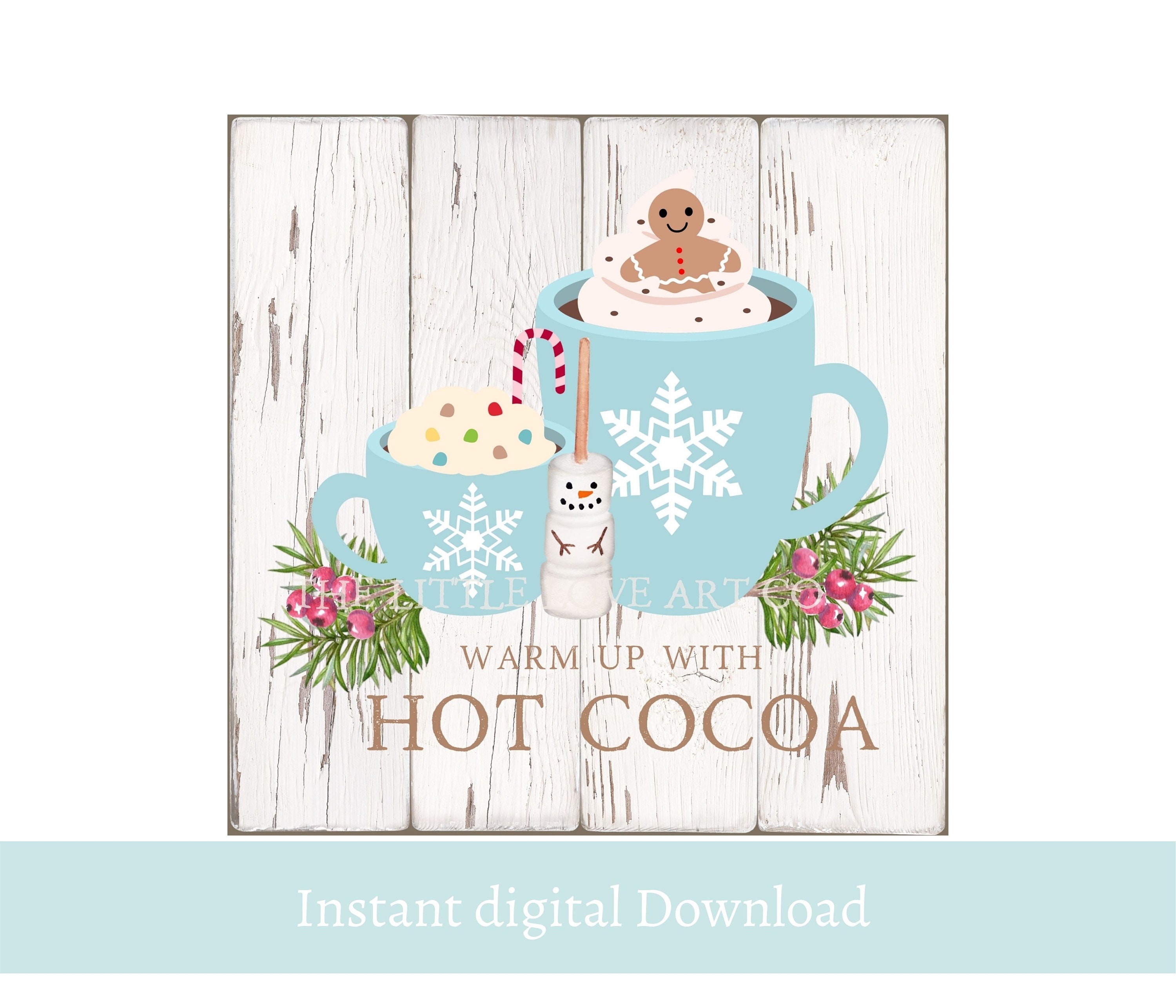 Hot Cocoa Bar Sign PNG Christmas Gingerbread Hot Cocoa Sign | Etsy