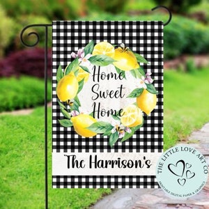 Home Sweet Home Summer Lemon Wreath Garden Flag, Summer Lemon Decor ...