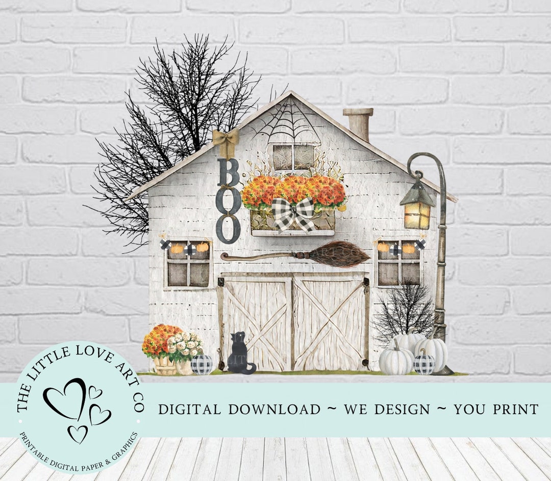 Halloween Barn, Spooky Farmhouse, Halloween Sublimation Design ...