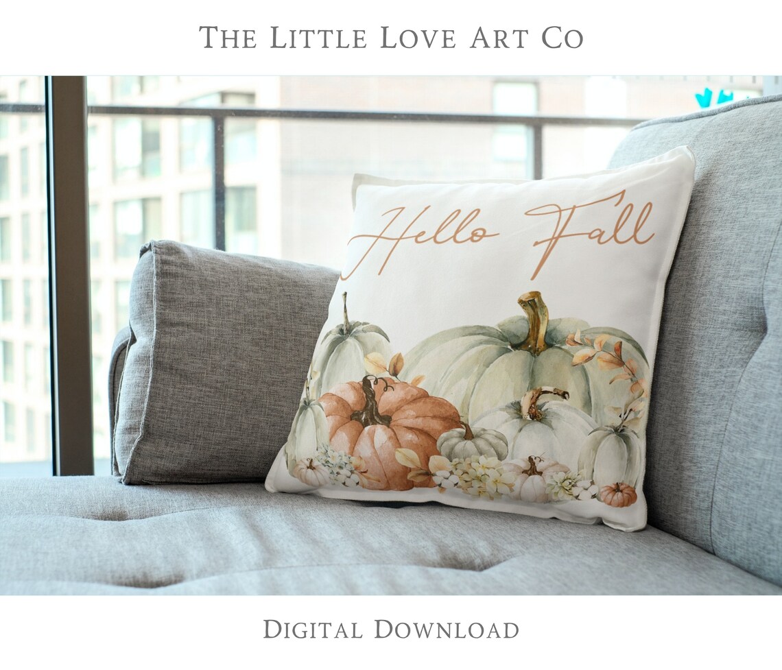 Hello Fall Pumpkin Sign Design Farmhouse Decor Pastel - Etsy