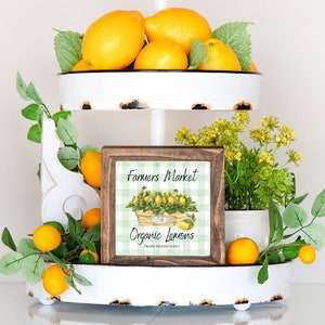 Farmer's Market Organic Lemons Sign Design, Farmhouse Decor, Spring ...