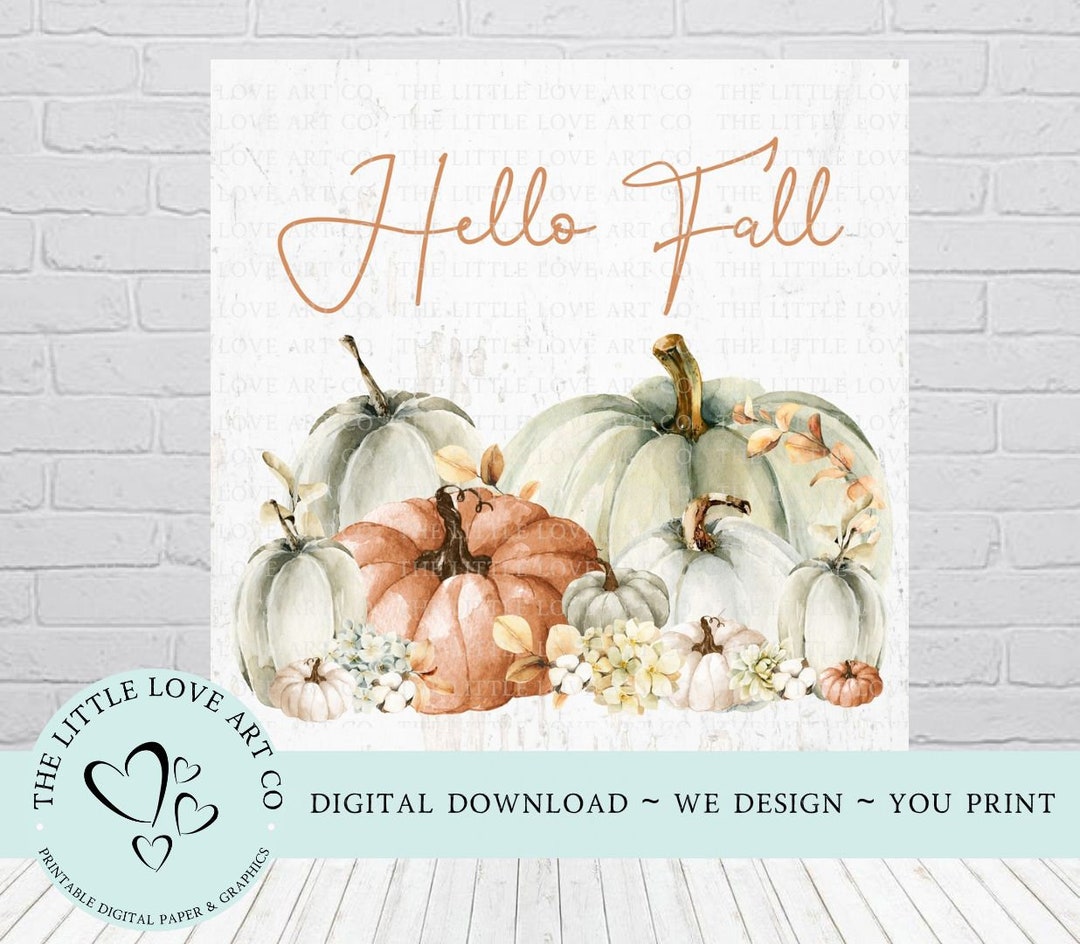 Hello Fall Pumpkin Sign Design Farmhouse Decor, Pastel Pumpkin, Plaque ...