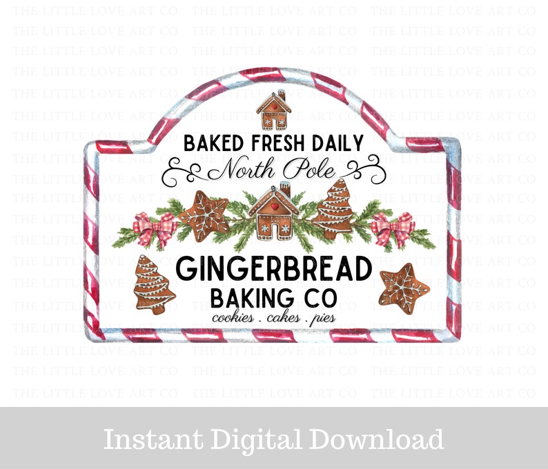 Rustic Gingerbread Baking Co Sign Christmas Gingerbread - Etsy