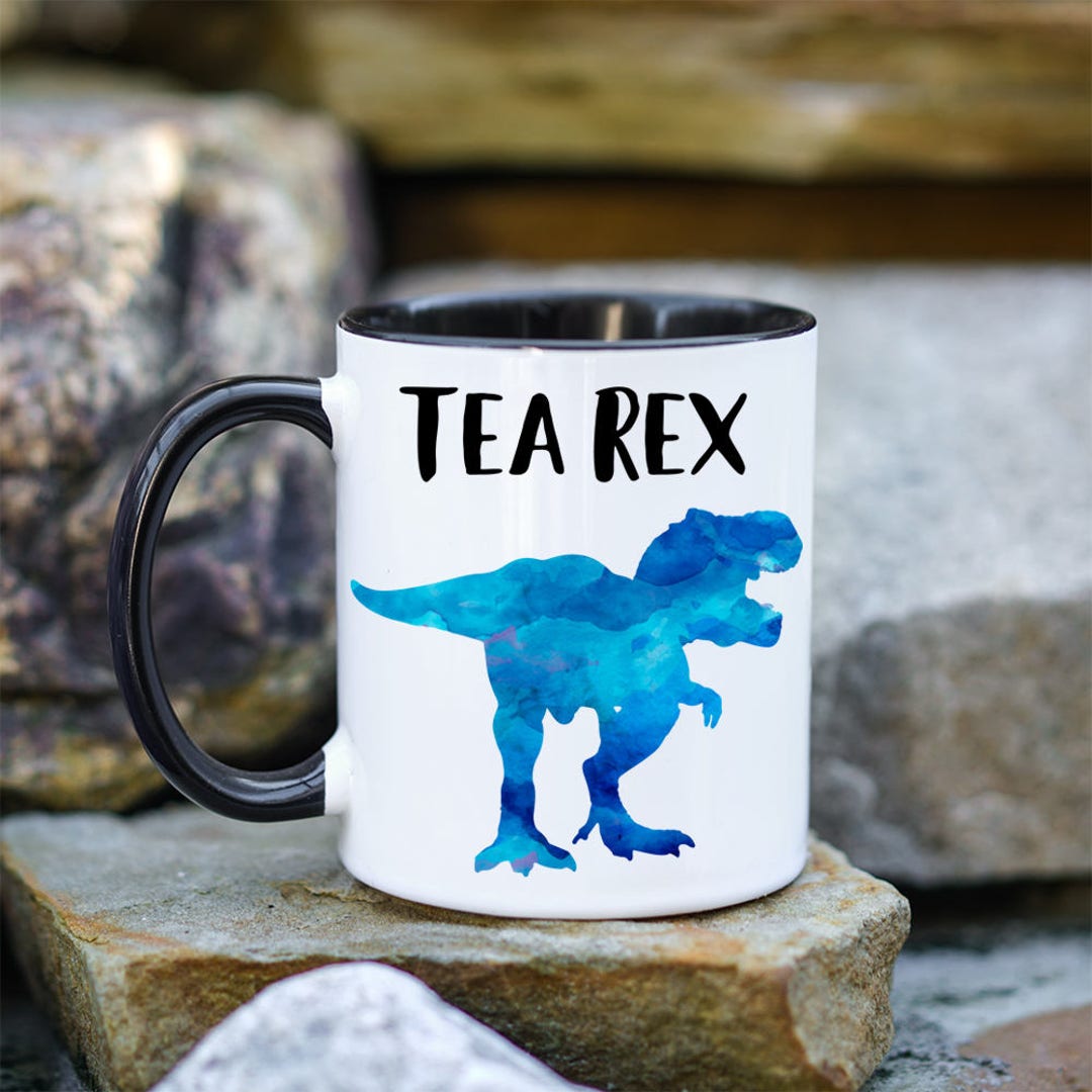 Funny Tea Rex Mug, Watercolor T-rex Mug, Funny Dinosaur Mug, Tea Lover ...