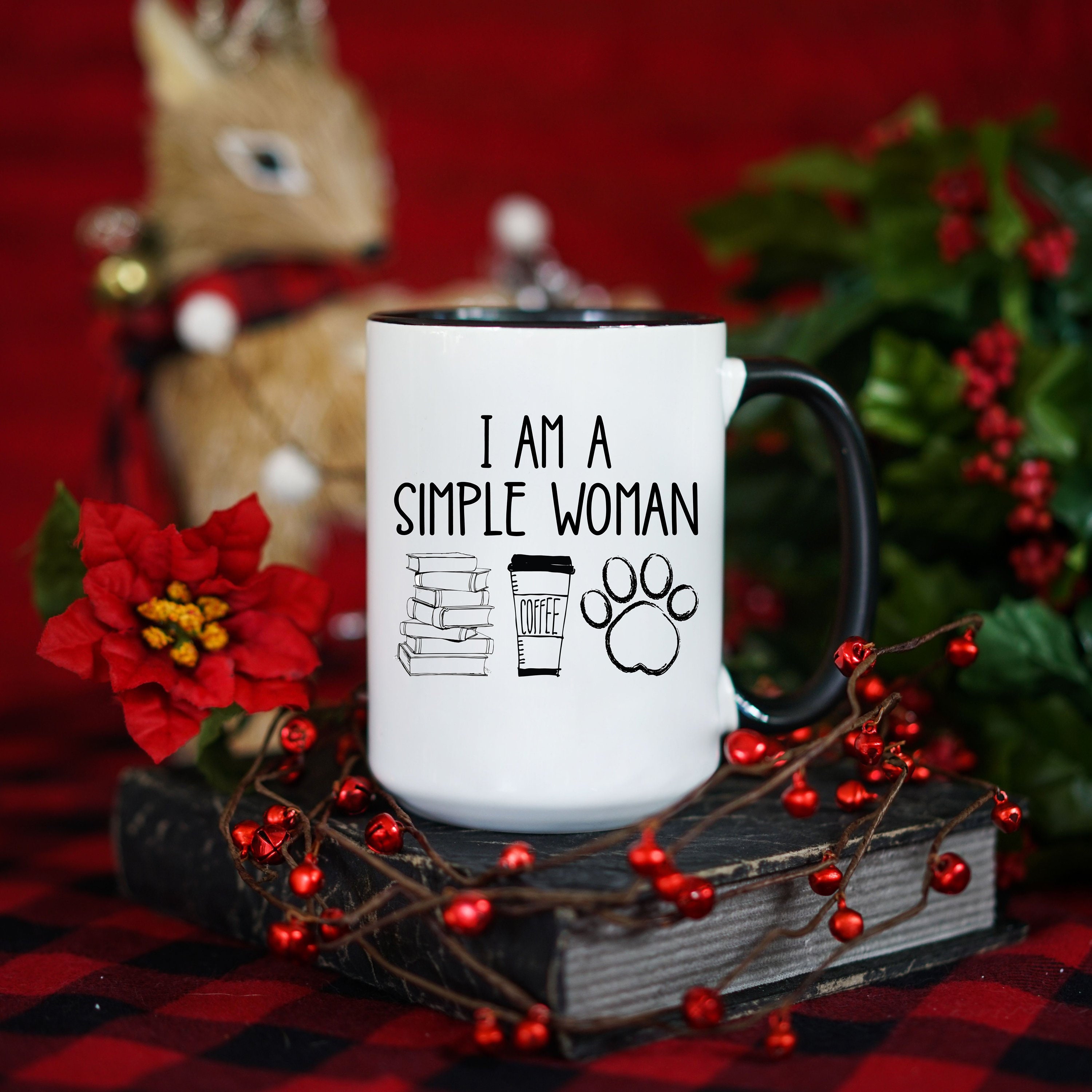 I Am a Simple Woman Books Coffee and Pet Cuddles All You - Etsy