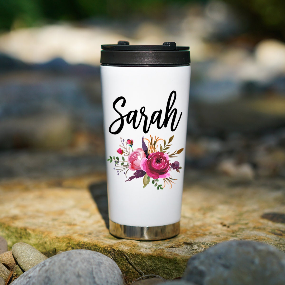 Floral Name Mug, Custom Personalized Mug, Monogram Mugs, Gift for Her ...