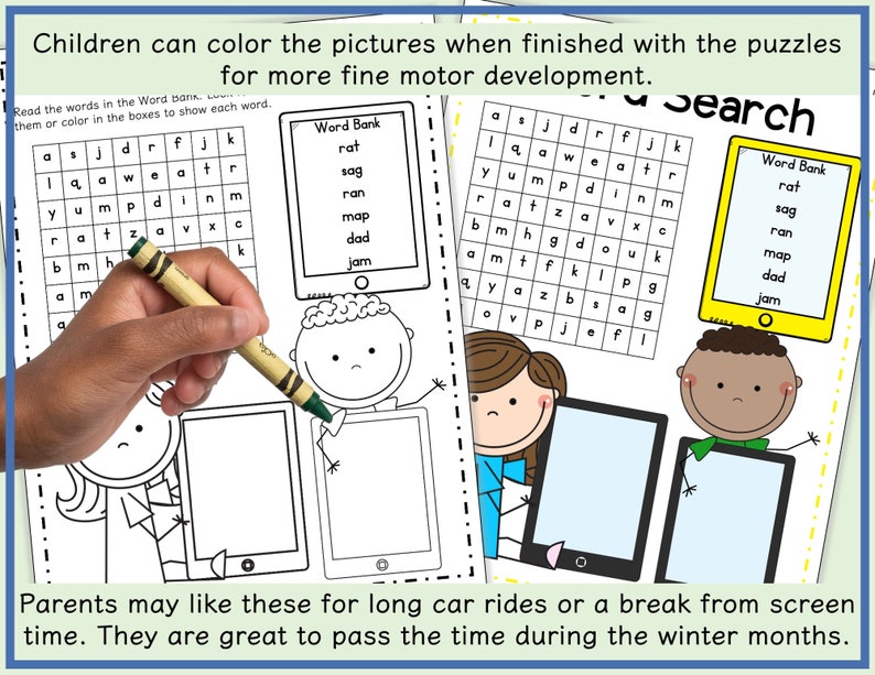 Short a Word Search Puzzles for Grade 1 Literacy Centers/first Grade ...