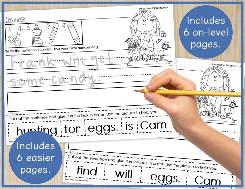 Easter Scrambled Sentences Cut and Paste | Homeschool Writing Fluency ...