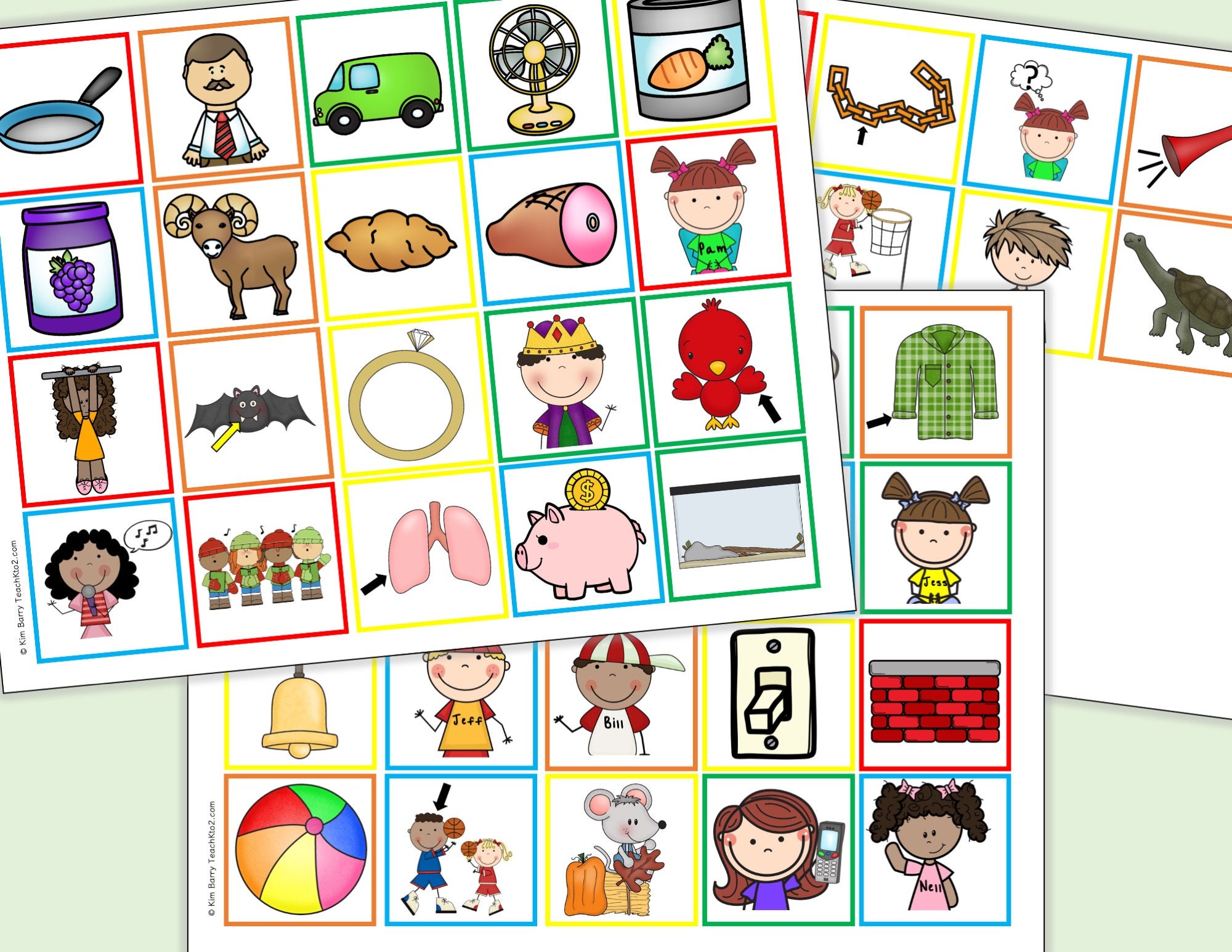 Decoding and Picture Matching Word Mats for Grades1-2 Literacy Centers ...