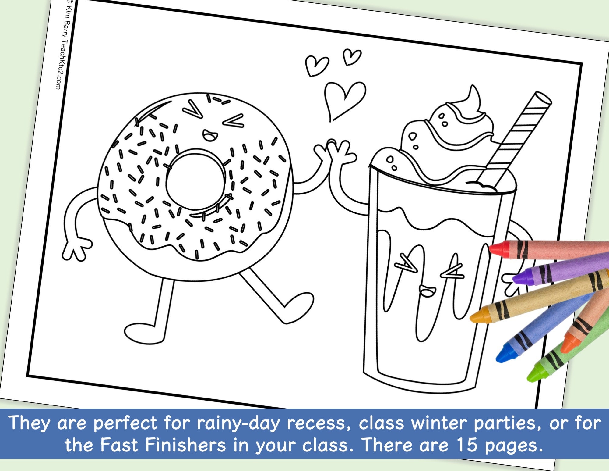 Sweet Treats Coloring Pages for Grades K-2/rainy Day or Indoor Recess ...