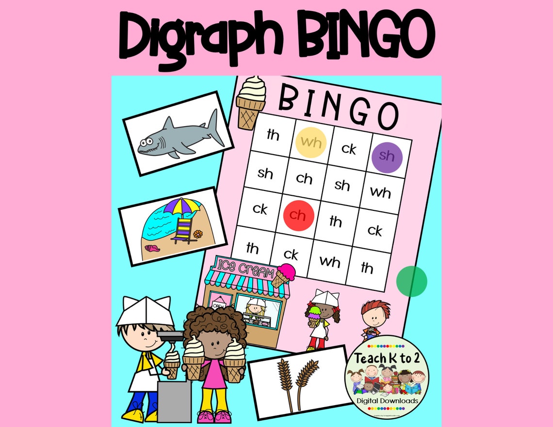 Digraphs Bingo/phonics Game/outer Space Theme/small Group - Etsy