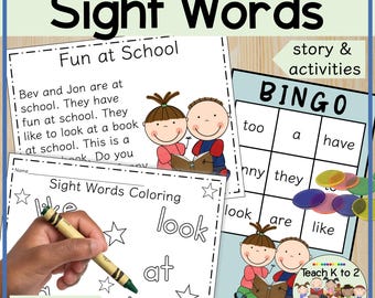 Sight Words Story/decodable Reader/easy Reading for Kindergarten and ...