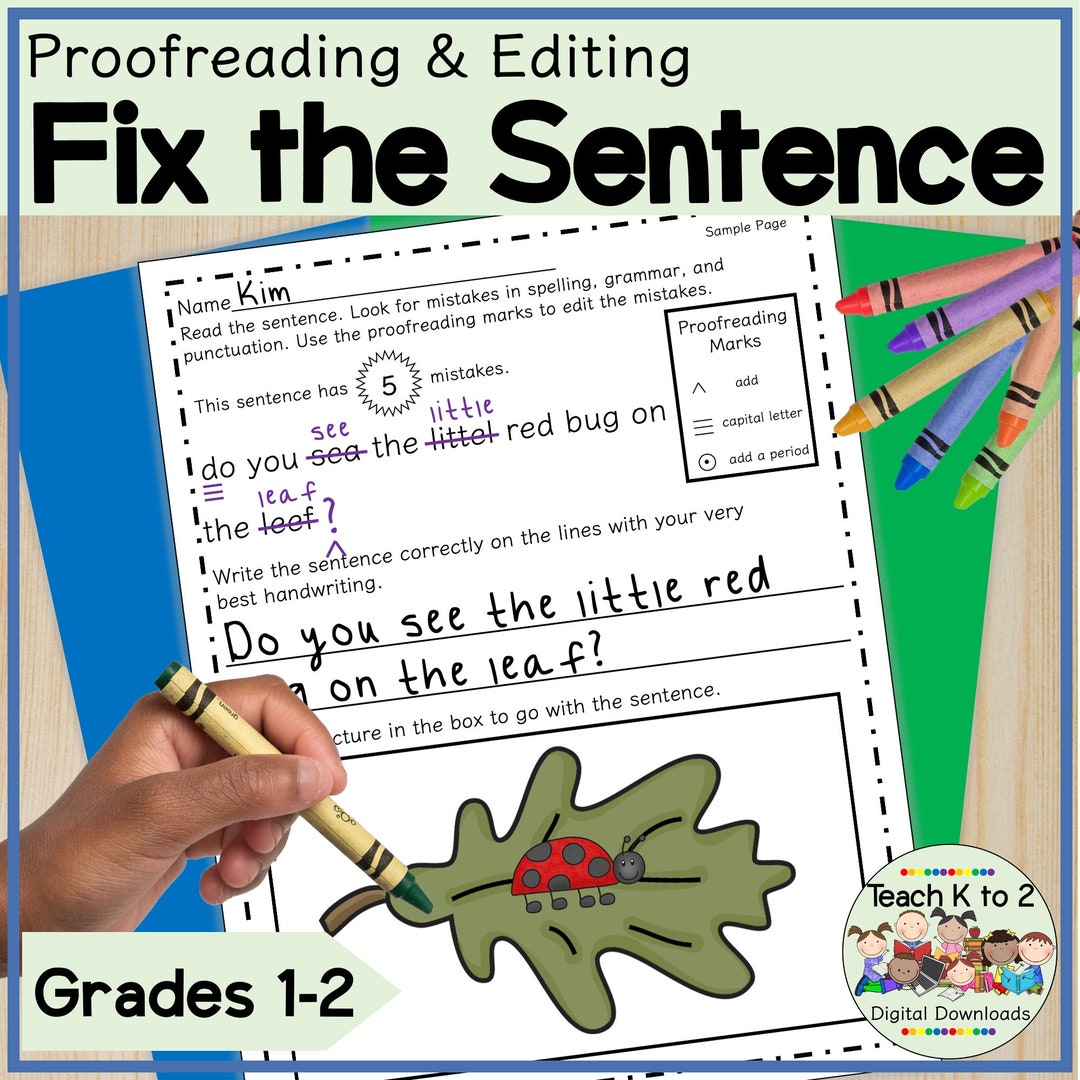 Fix the Sentence Proofreading & Editing Differentiated Worksheets for ...