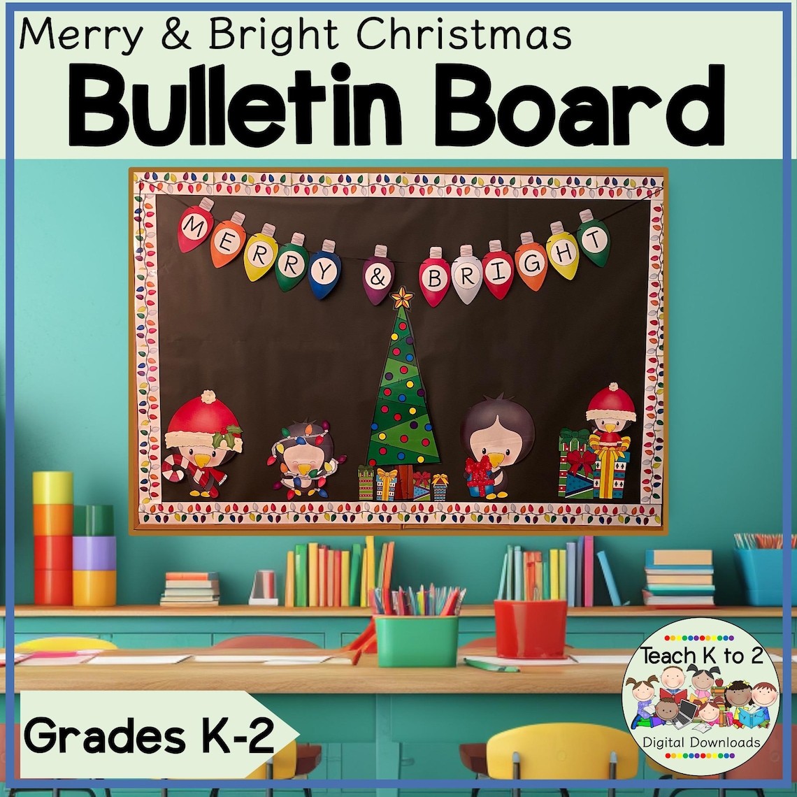 Christmas Penguins Bulletin Board Set/merry & Bright Holiday Decor for ...