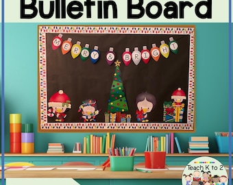 Christmas Animals Bulletin Board Kit/unwrap a Good Book Holiday Decor ...