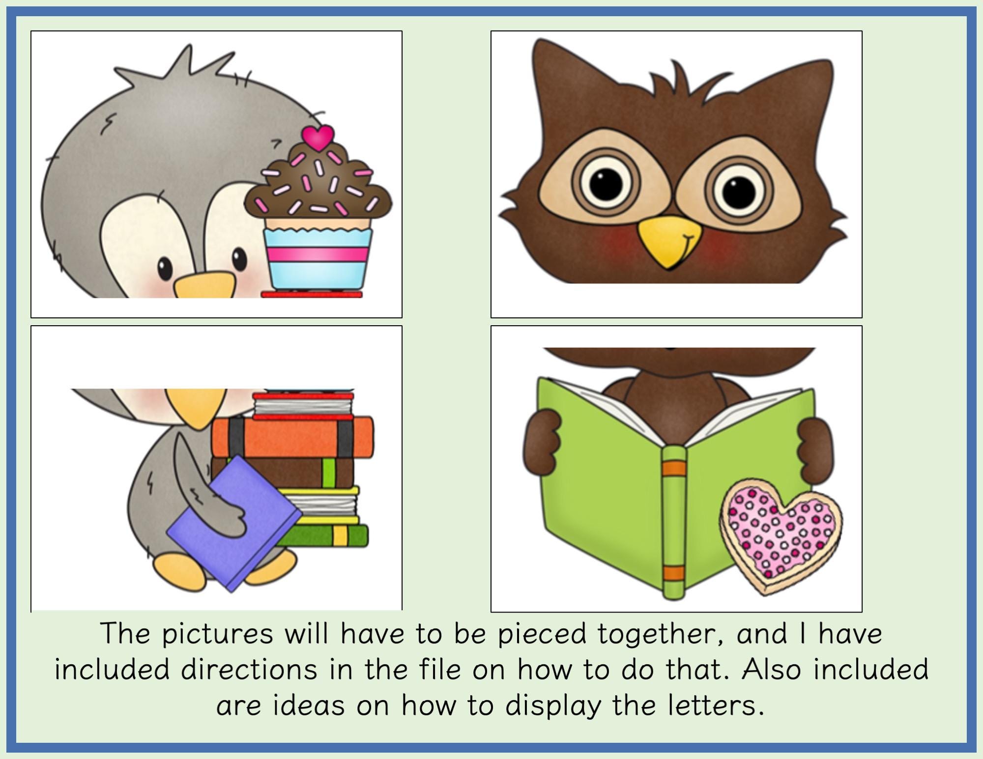 Valentine's Day Bulletin Board Set With Reading Animals/reading is a ...