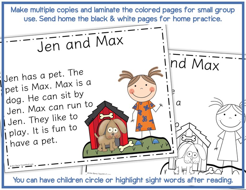 Sight Words Story/decodable Reader/easy Reading for Kindergarten and ...