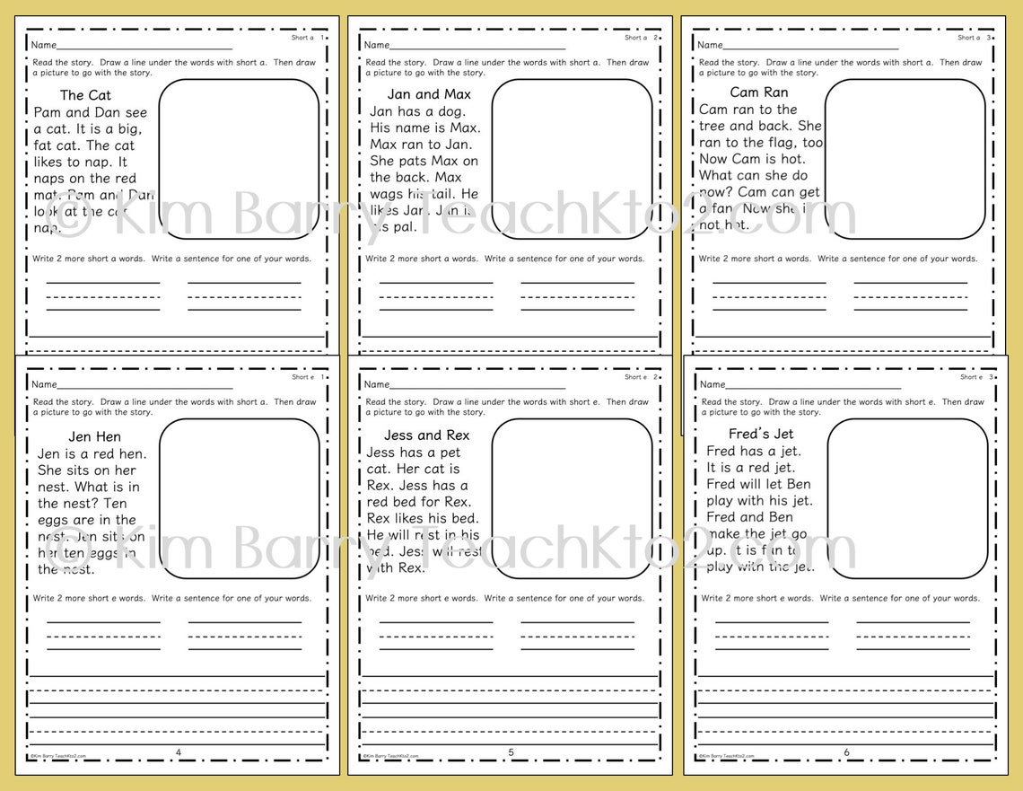 Short Vowel Stories/15 Stories/language Arts Resource/printables ...