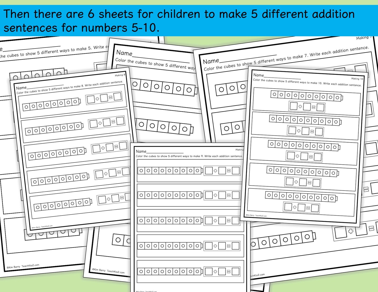 Addition With Connecting Cubes/manipulative Math for Grades K-1 Math ...