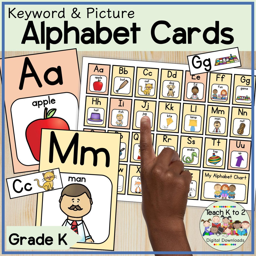 Letter and Keyword Picture Cards for Kindergarten Phonics Instruction ...