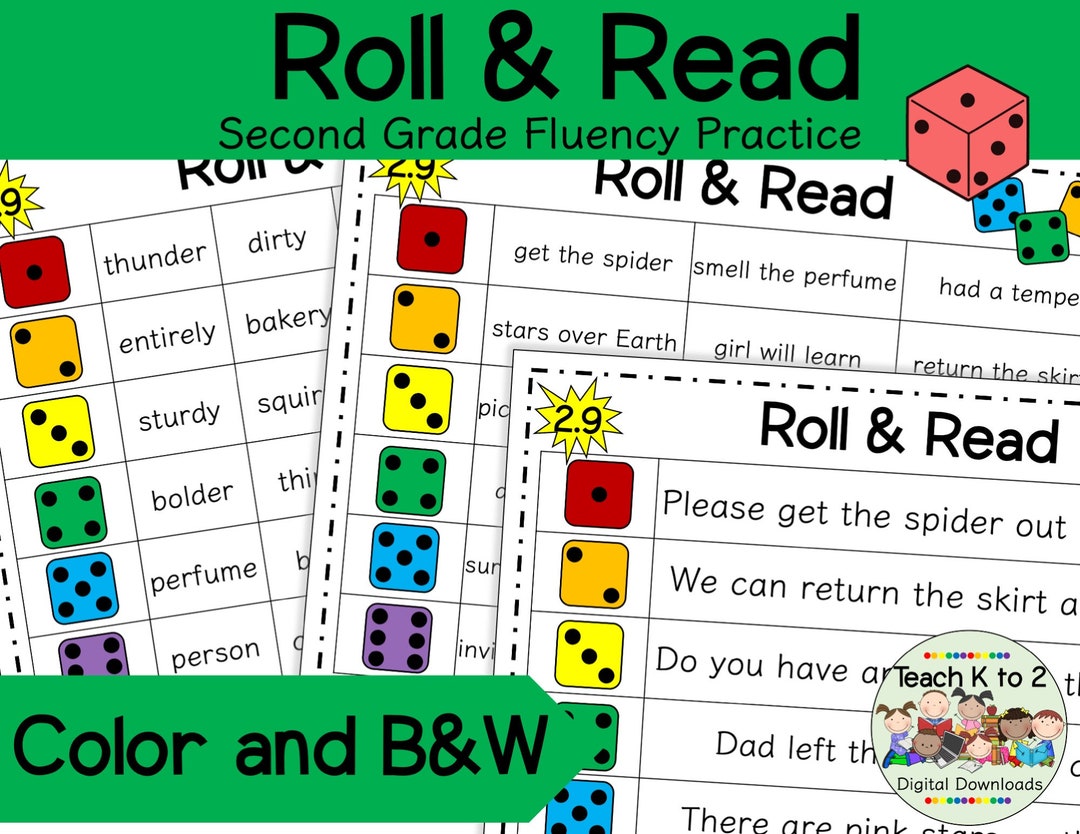Roll and Read Grade 2 Fluency/words Phrases Sentences Decoding - Etsy