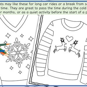 Christmas Sweaters Coloring Pages for Kindergarten, First, or Second ...