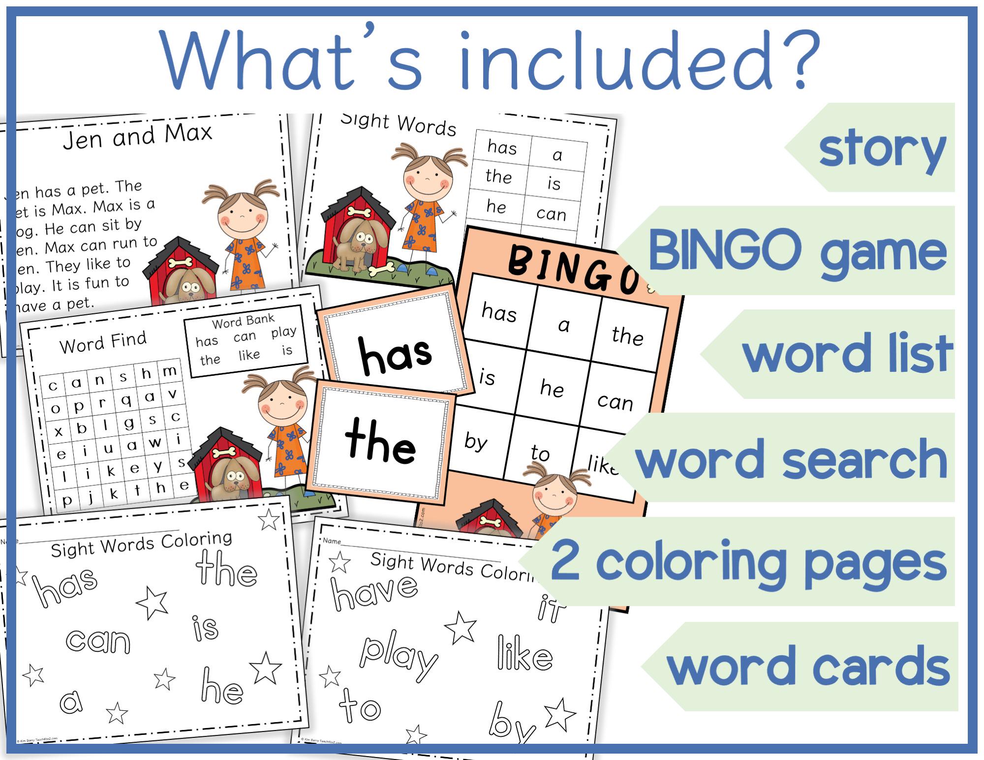 Sight Words Story/decodable Reader/easy Reading for Kindergarten and ...