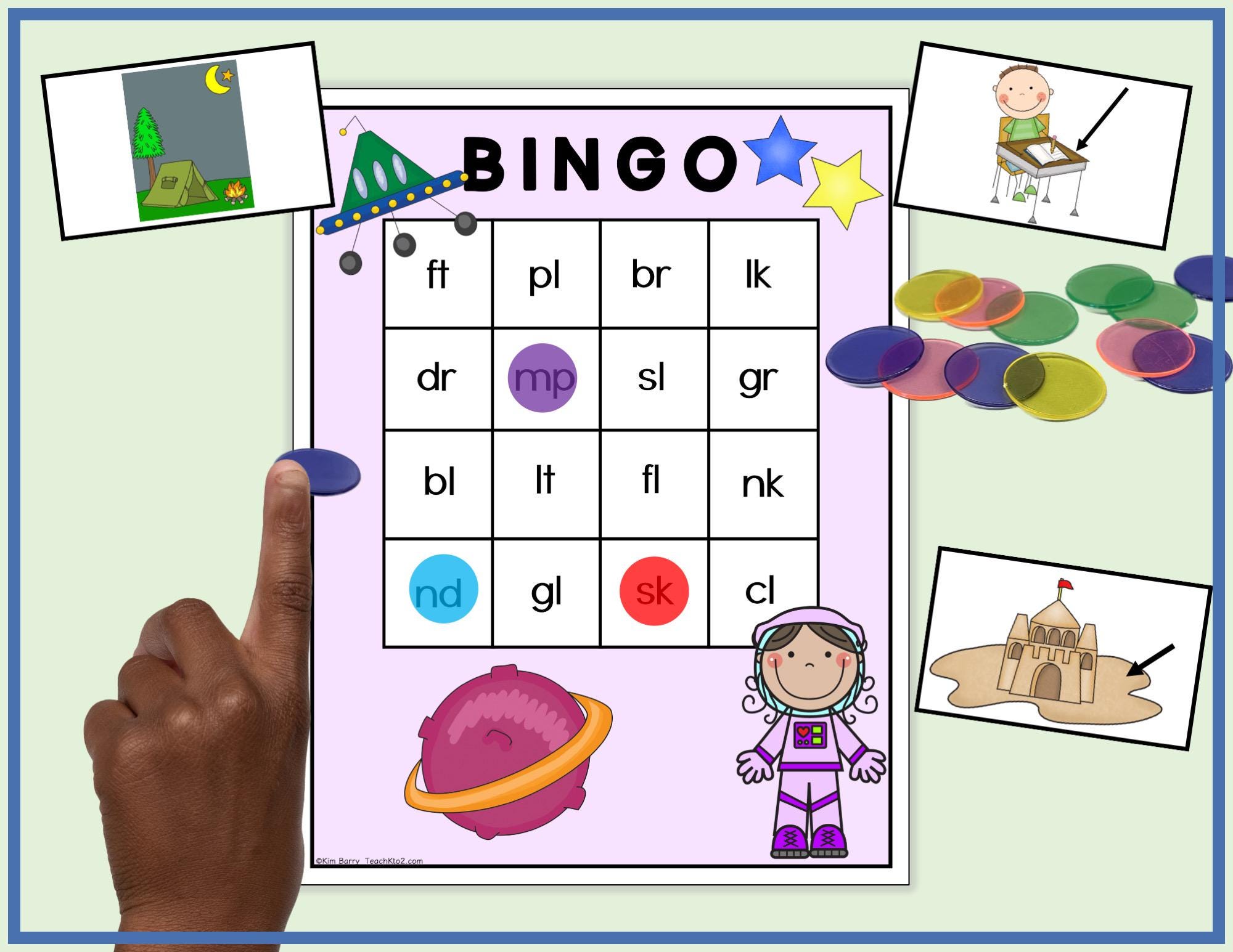 Tarjetas De Bingo De Combinaciones De Consonantes Plantillas Gratuitas