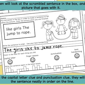 Mixed-up/scrambled Sentences/grades 1-2 Writing Center/language Arts ...