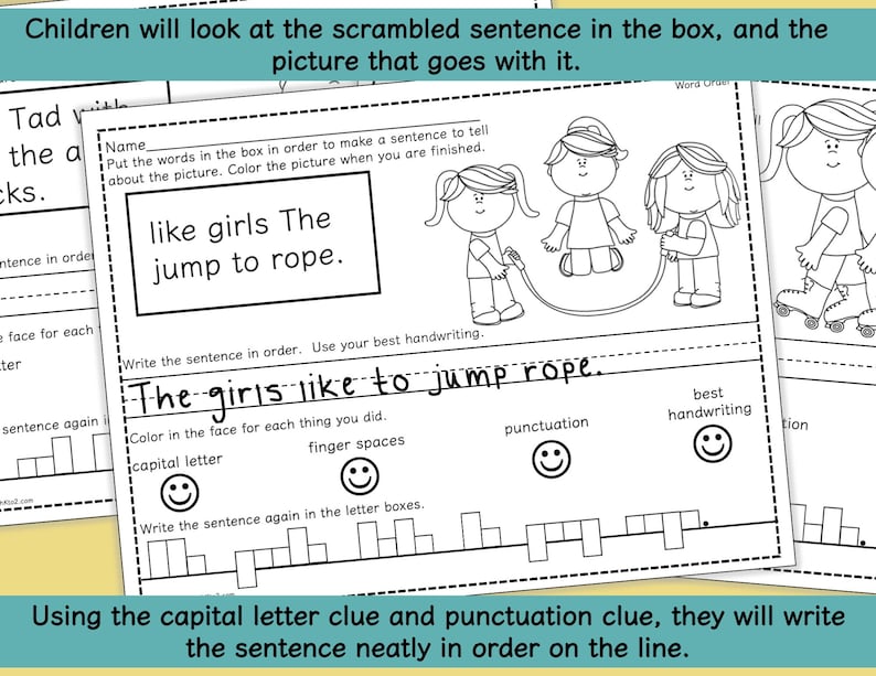 Mixed-up/scrambled Sentences/grades 1-2 Writing Center/language Arts ...