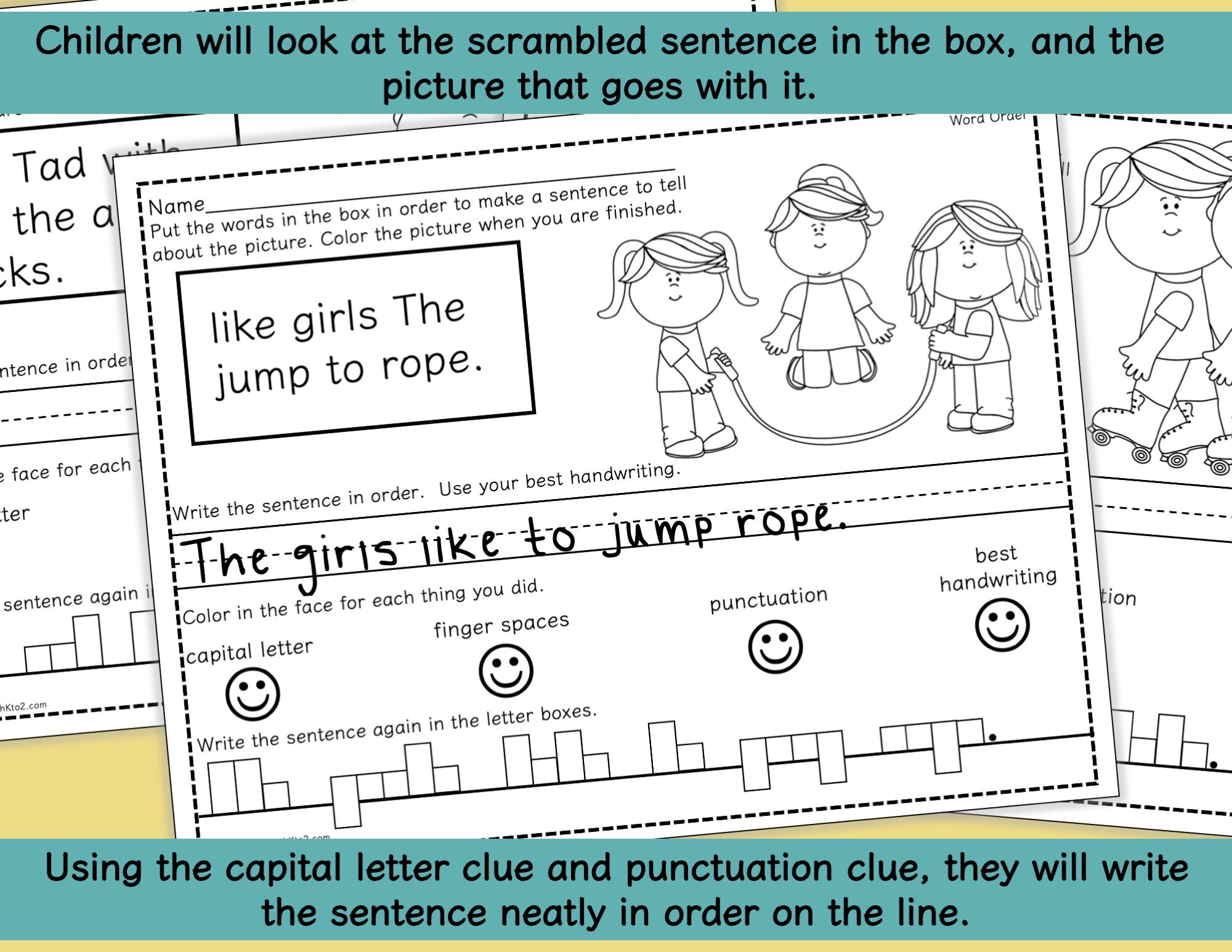 Mixed-up/scrambled Sentences/grades 1-2 Writing Center/language Arts ...