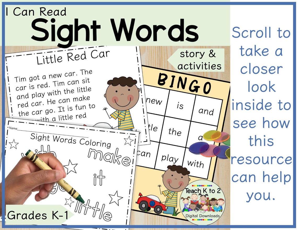 Sight Words Story/decodable Reader/easy Reading for Kindergarten and ...