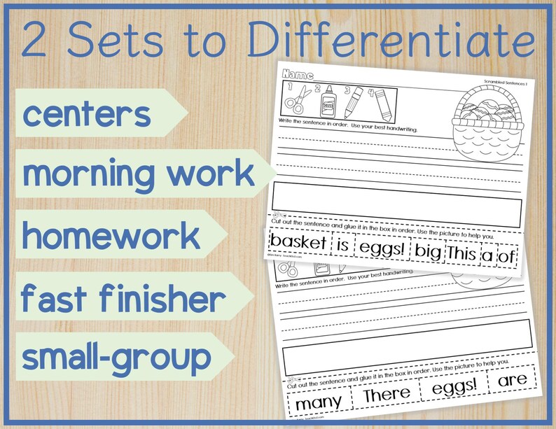 Easter Scrambled Sentences Cut and Paste | Homeschool Writing Fluency ...