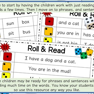 Roll and Read Grade 1 Fluency/words Phrases Sentences Decoding Small ...