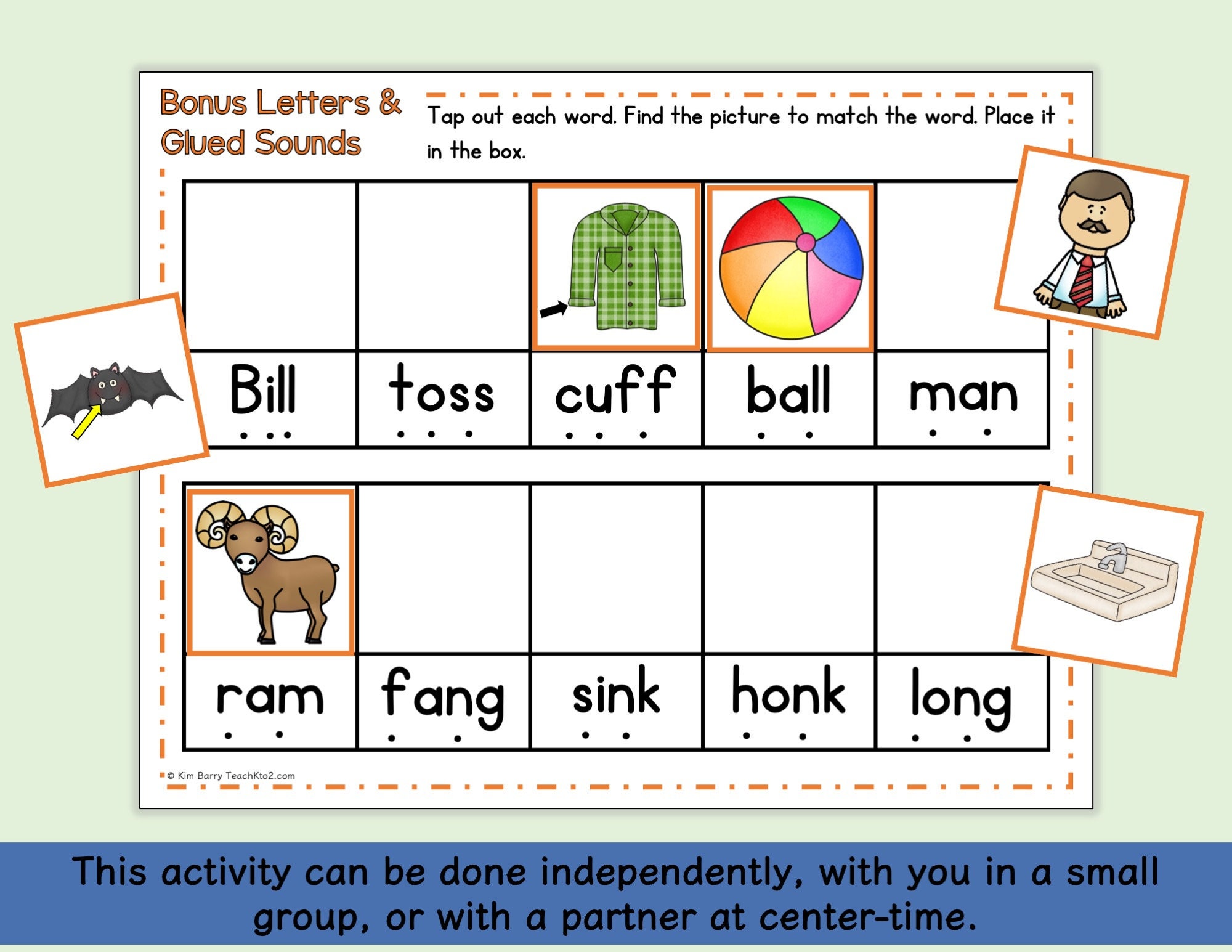 Decoding and Picture Matching Word Mats for Grades1-2 Literacy Centers ...