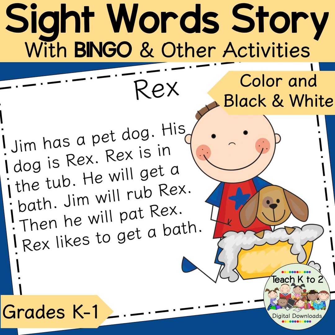 Sight Words Story/decodable Reader/easy Reading for Kindergarten and ...