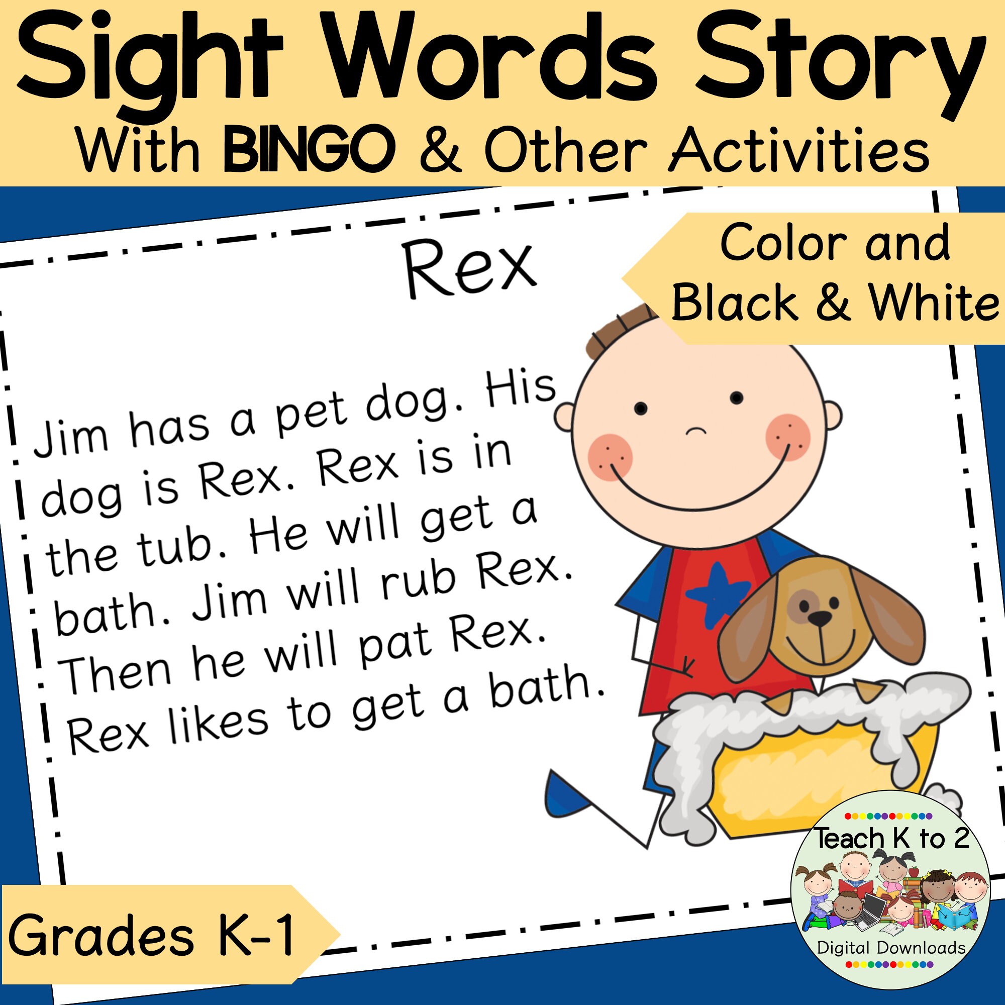 Sight Words Story/decodable Reader/easy Reading for Kindergarten and ...