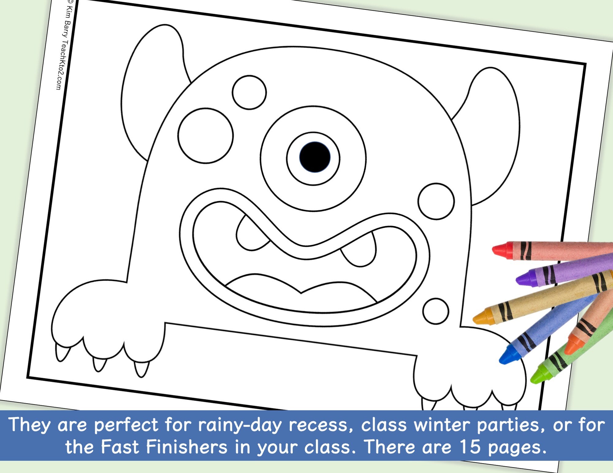 Fun Monsters\ Coloring Pages for Kindergarten, First, or Second Grade ...