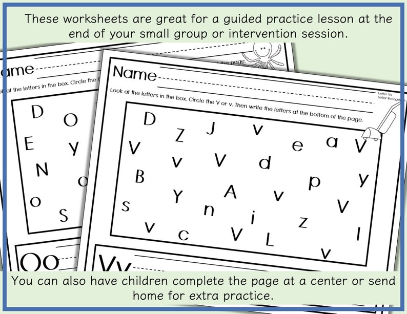 Letter Recognition and Handwriting Practice Worksheets for Preschool ...
