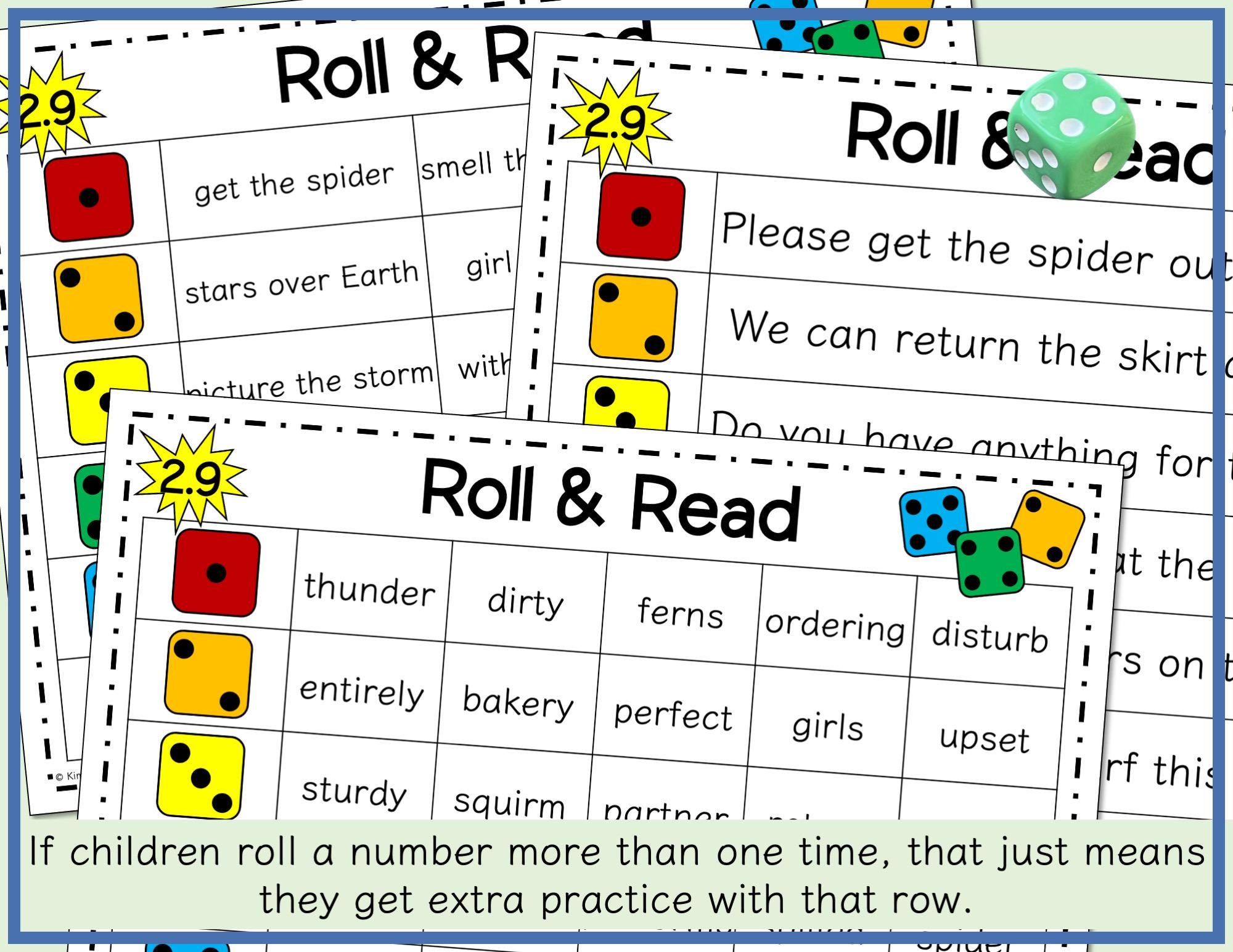Roll and Read Grade 2 Fluency/words Phrases Sentences Decoding Small ...