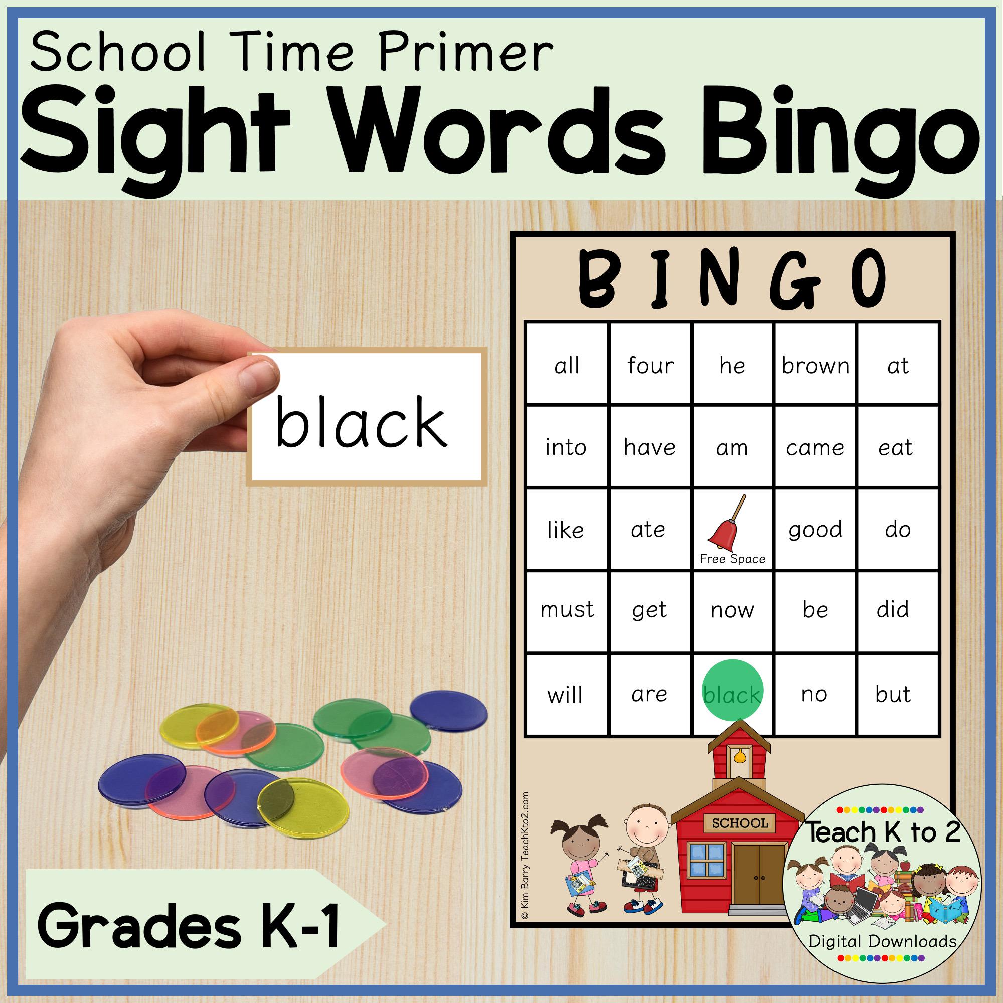 Primer Sight Words BINGO for Kindergarten or First Grade Small Group ...