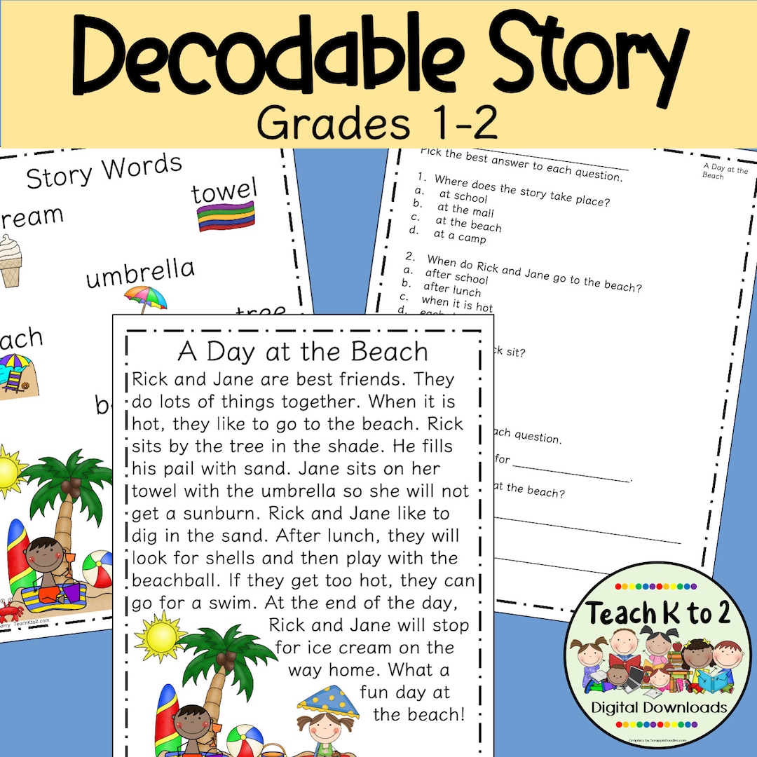 Decodable Story With Sight Words/grade 1 Story/word Find/comprehension ...