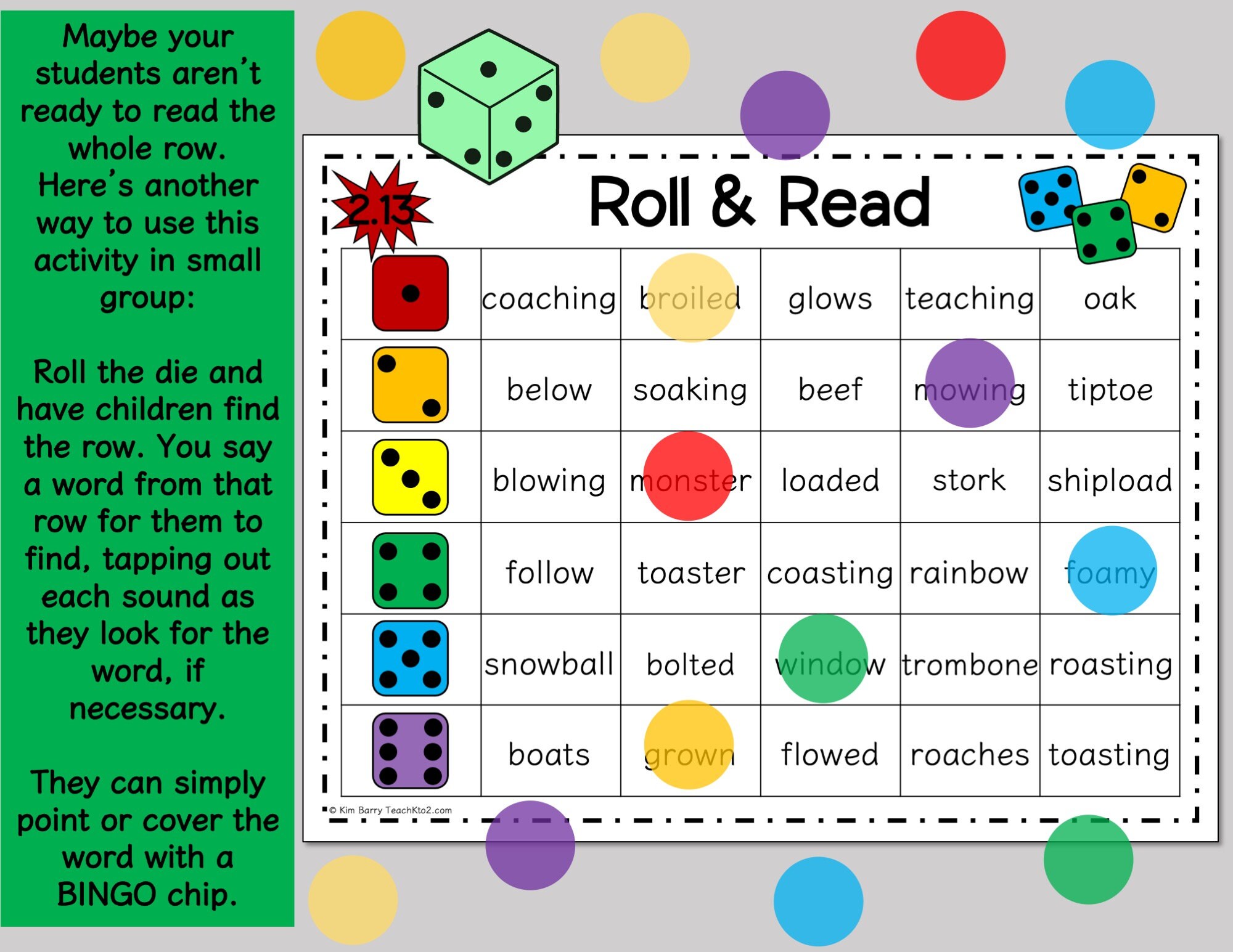Roll and Read Grade 2 Fluency/words Phrases Sentences Decoding Small ...