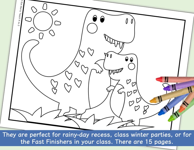 Dinosaurs Coloring Pages for Kindergarten, First, or Second Grade/fine ...