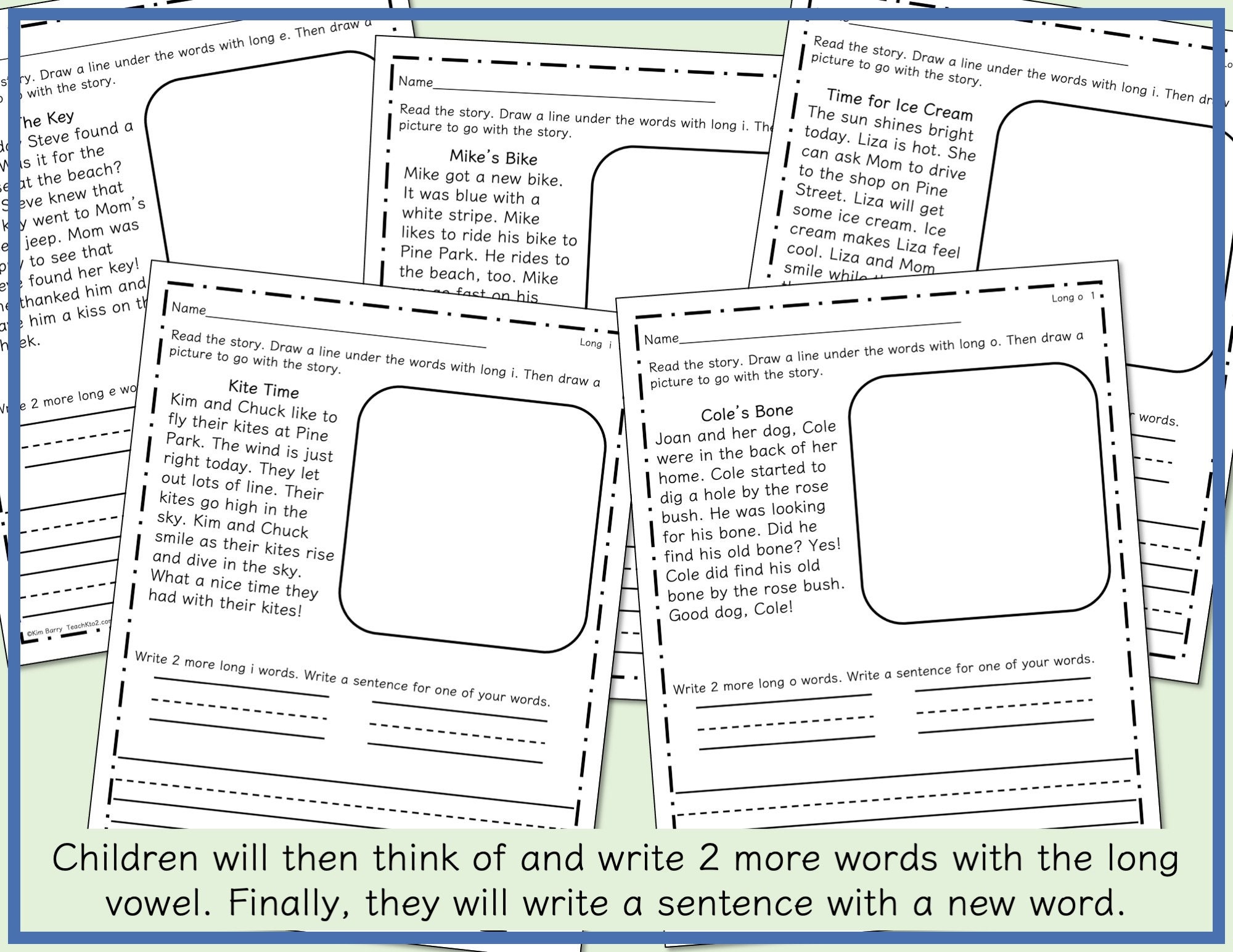 Long Vowel Stories for First or Second Grade Reading Lessons/literacy ...
