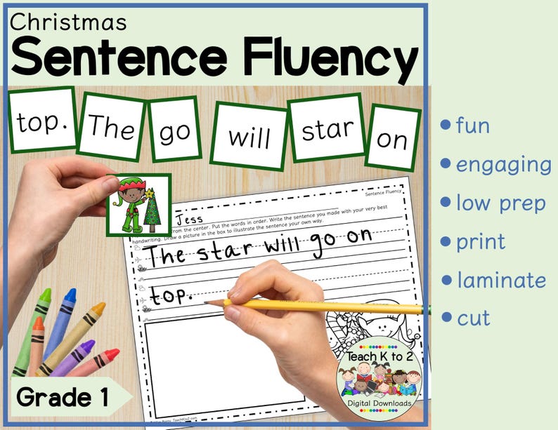 Christmas Sentence Building Scrambled Sentences Activity/worksheet for ...