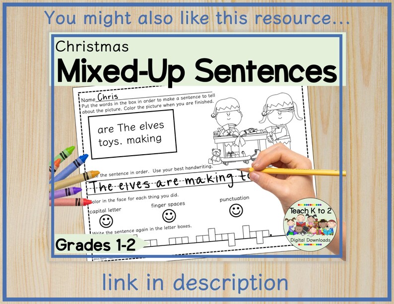 Christmas Sentence Building Scrambled Sentences Activity/worksheet for ...