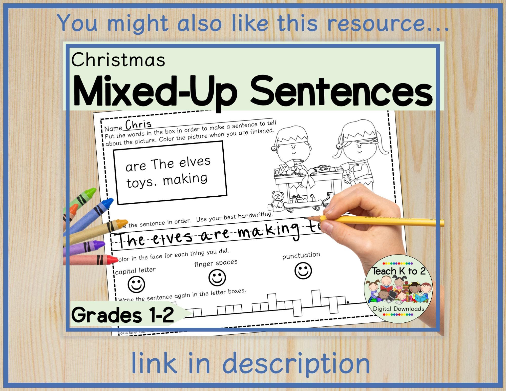 Christmas Sentence Building Scrambled Sentences Activity/worksheet for ...