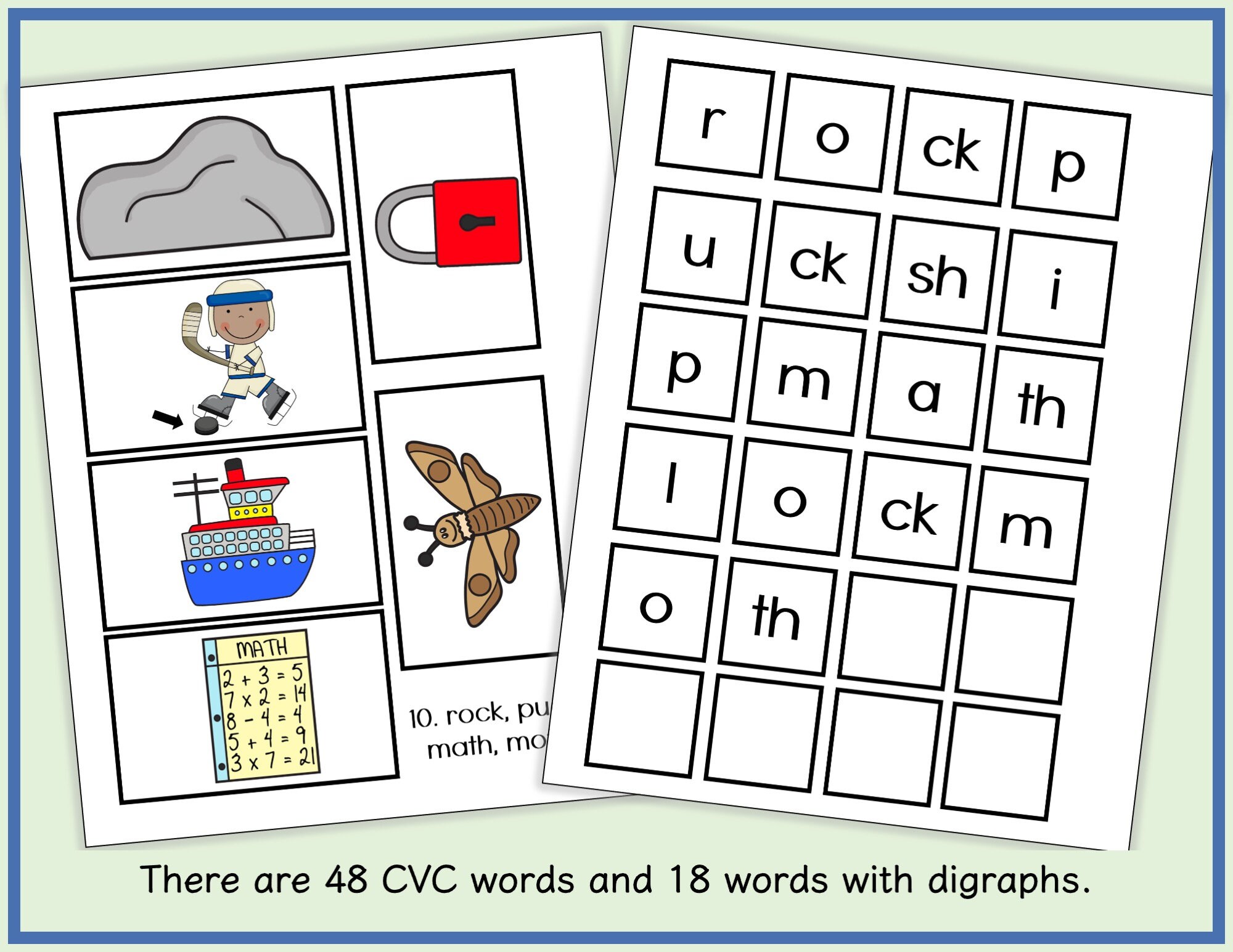 Spell-a-word CVC Words & Digraphs Word Building/spelling/literacy ...